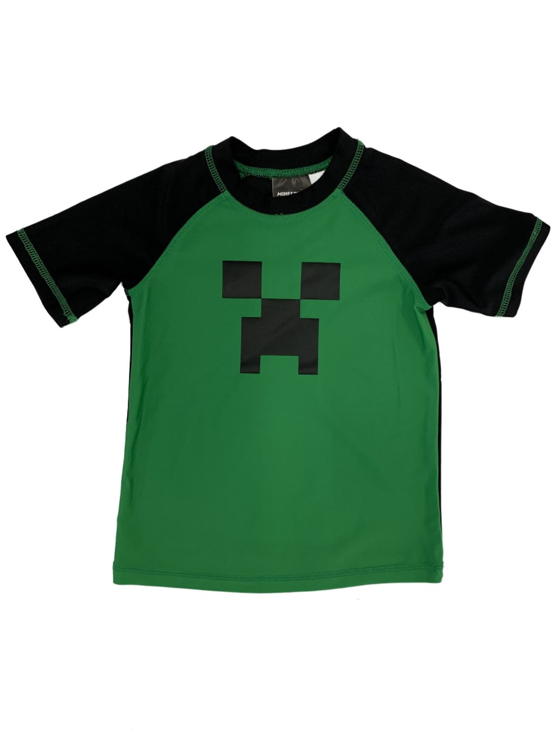 Minecraft Boys Green & Black Rash Guard Swim Shirt XS - Walmart.com