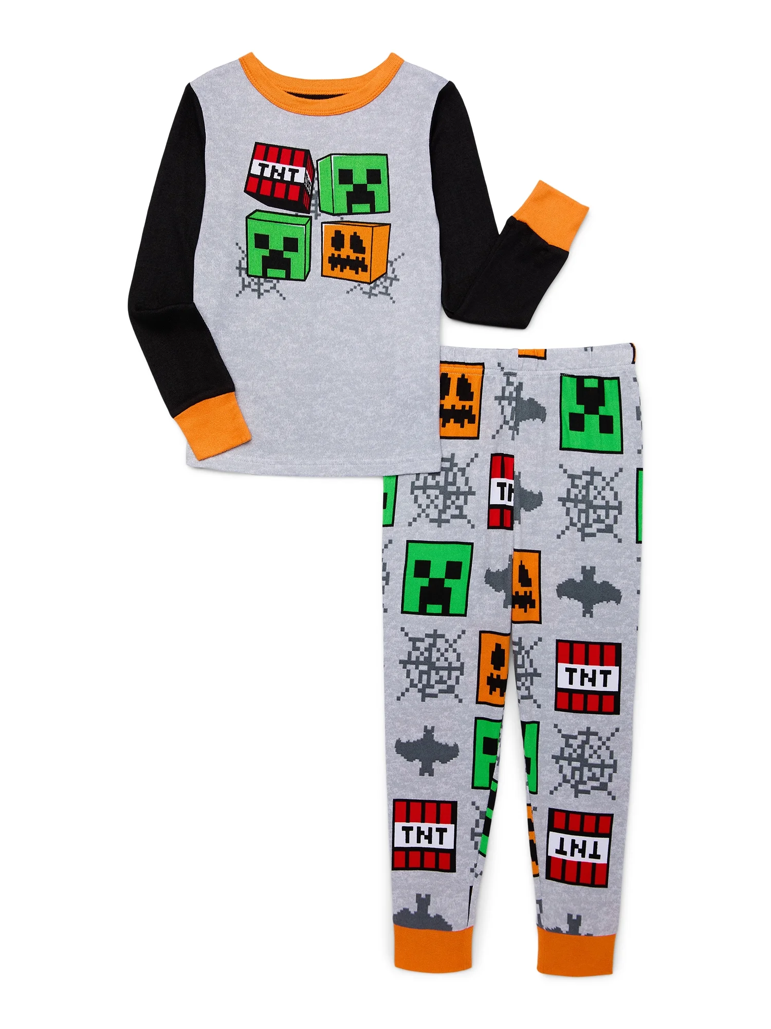 Minecraft Boys Halloween Glow in the Dark Long Sleeve and Pant 2-Piece ...