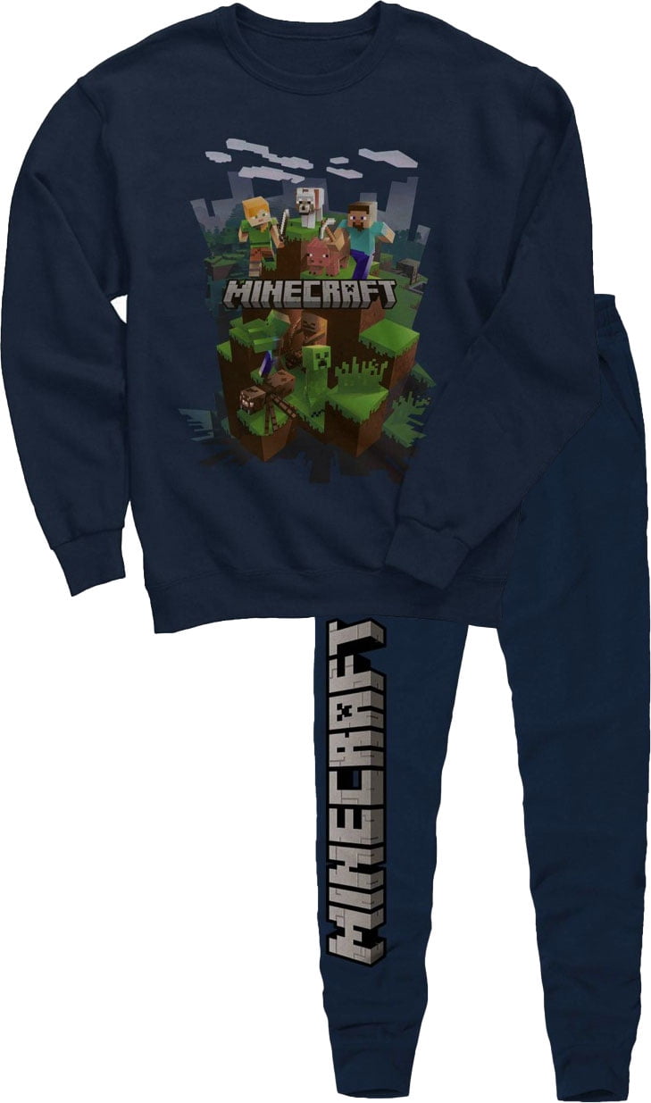 Minecraft Boys' Jogger Set, Navy Blue, X-Small (4-5) - Walmart.com
