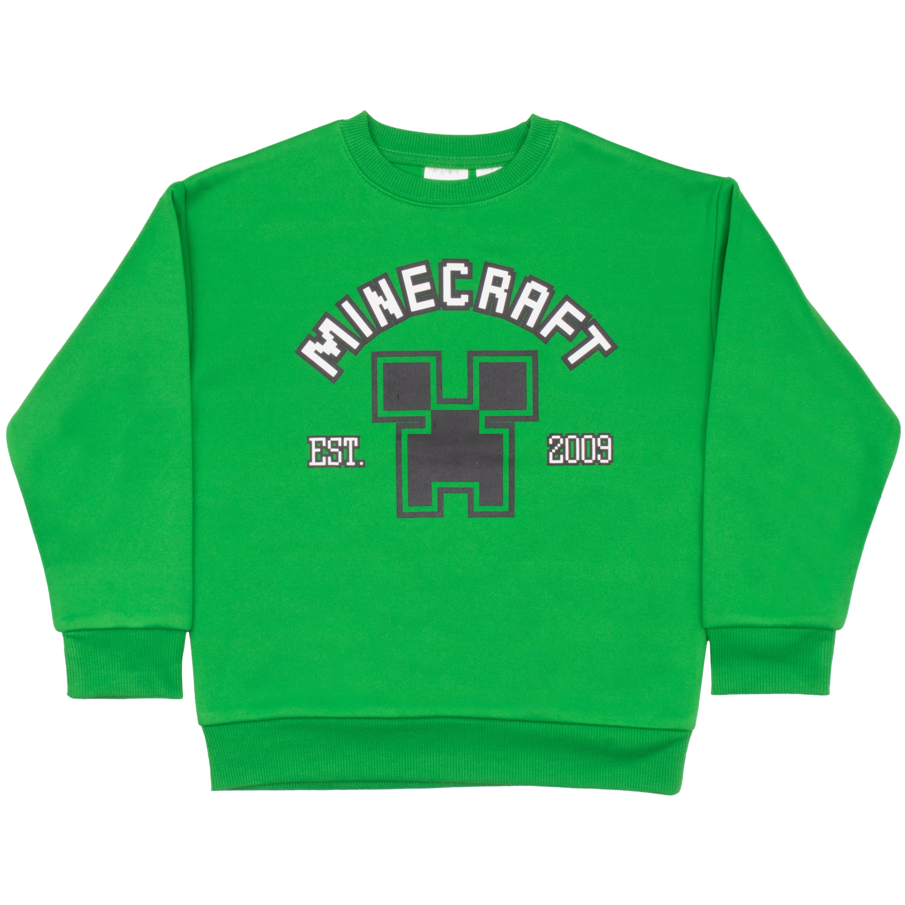 Minecraft Boys Long Sleeve Crewneck Sweatshirt Creeper Graphic Print ...