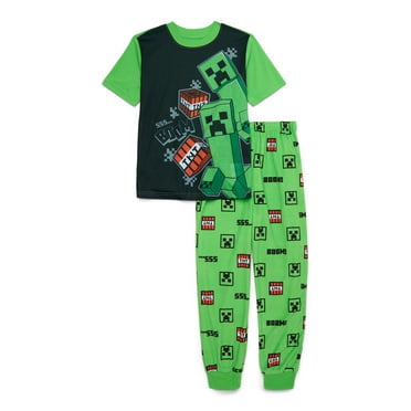 Minecraft Boys Long Sleeve Top and Pants, 2-Piece Pajama Set, Sizes 4 ...
