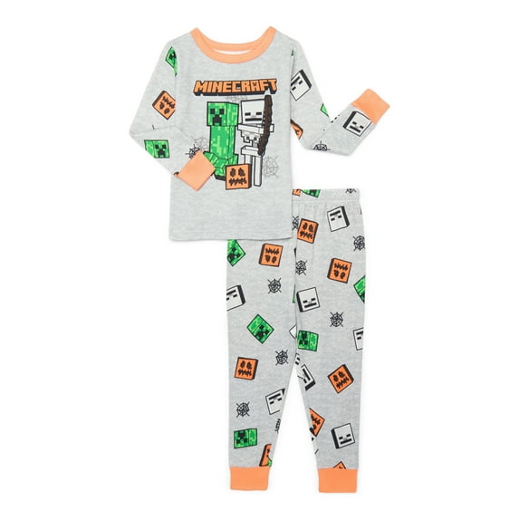 Minecraft Boys Long Sleeve Tee and Pants Pajama Set, 2-Piece, Sizes 4 ...