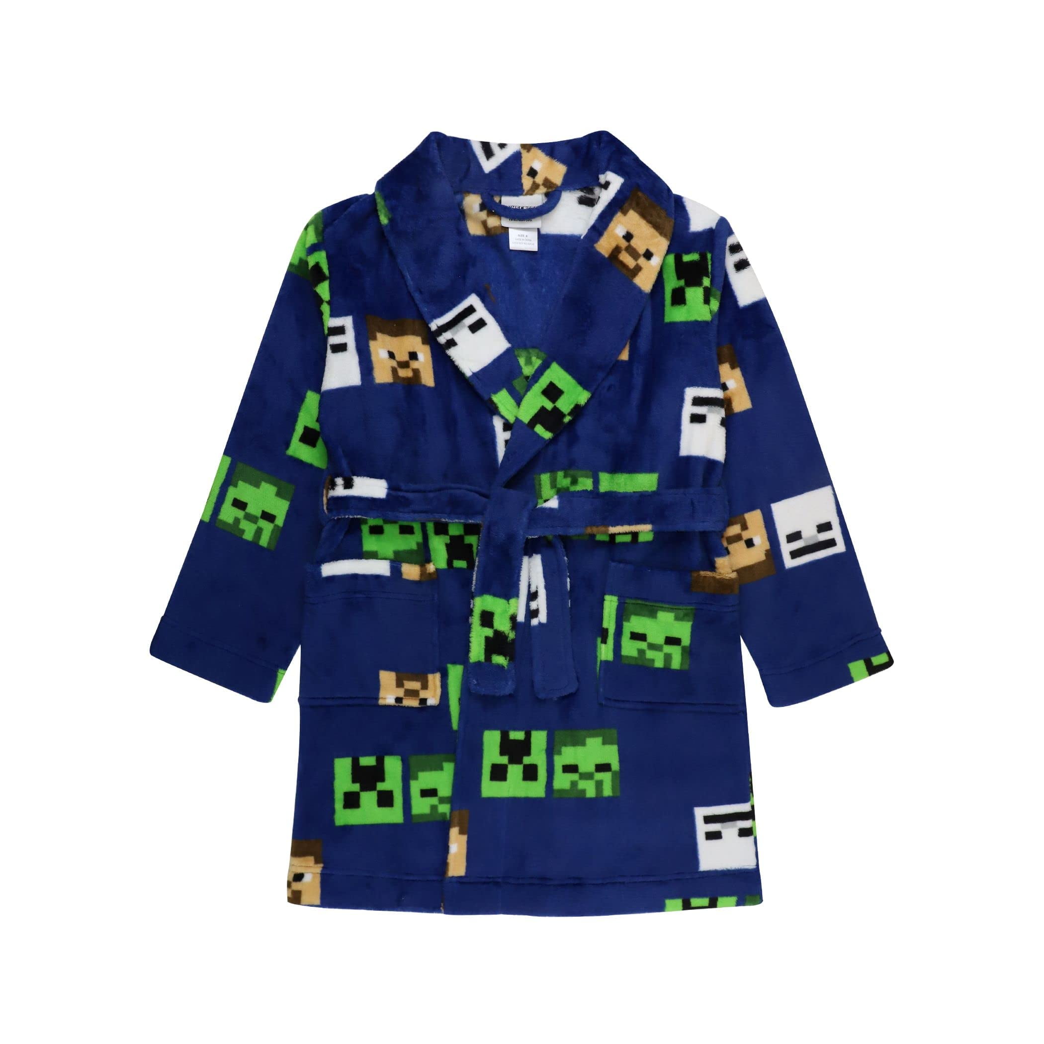 Minecraft Boys Luxe PlusLuxe Plush Robe, Simple Mine, 12 - Walmart.com
