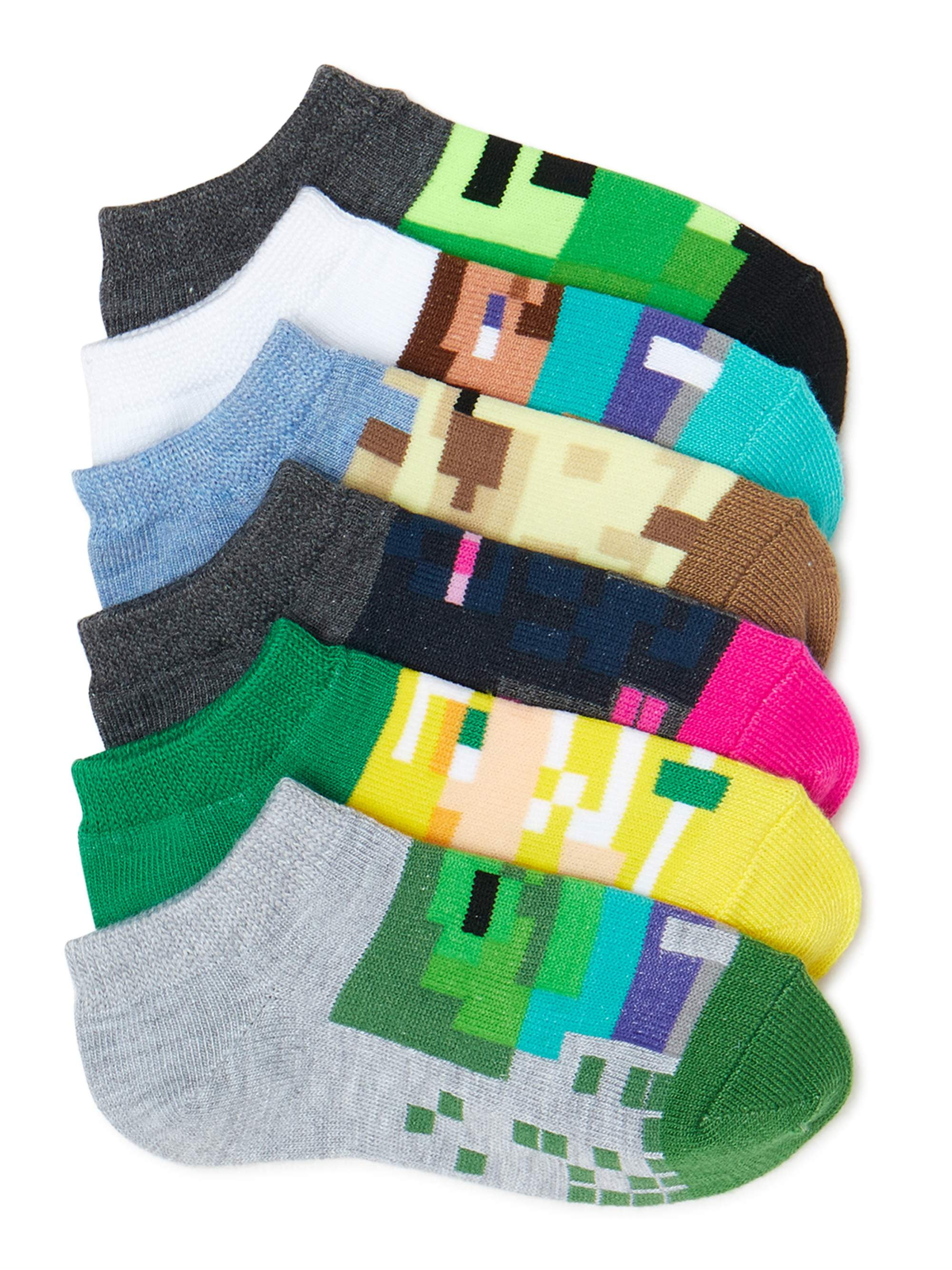 Minecraft Boys No Show Socks, 6 Pack - Walmart.com