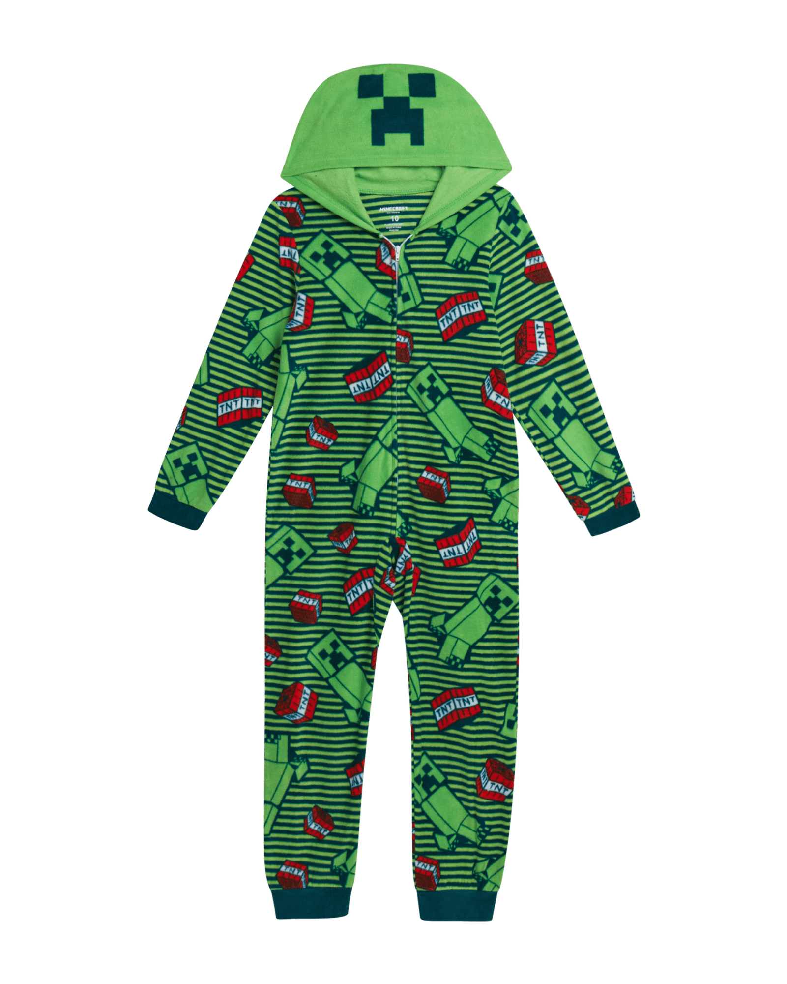 Minecraft Boys' Creeper Onesie - Kids' Fleece Pajamas for Costume Cosplay Sleepwear - Walmart.com