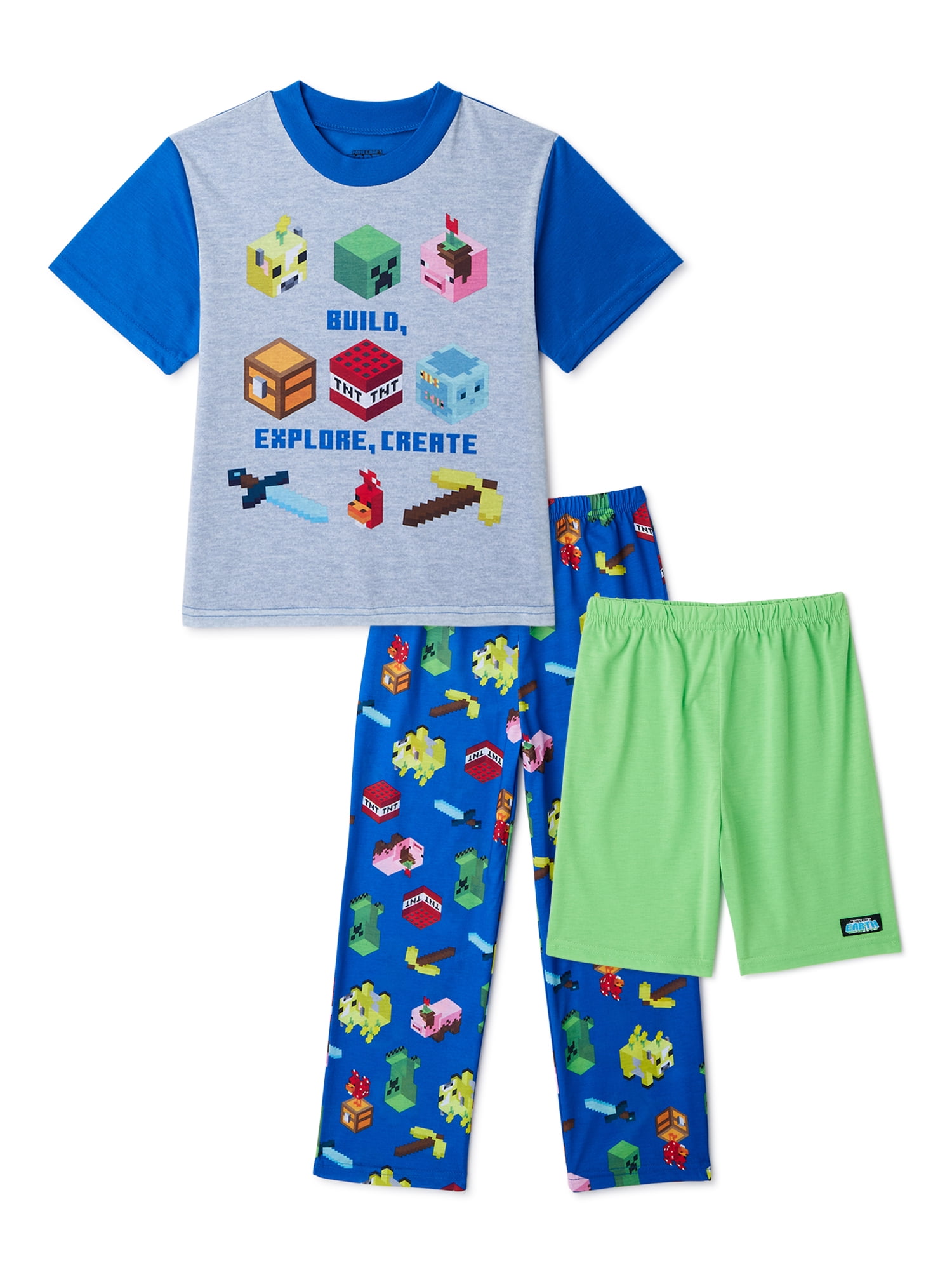Minecraft Boys Pajama Set, 3-Piece, Sizes 6-12 - Walmart.com