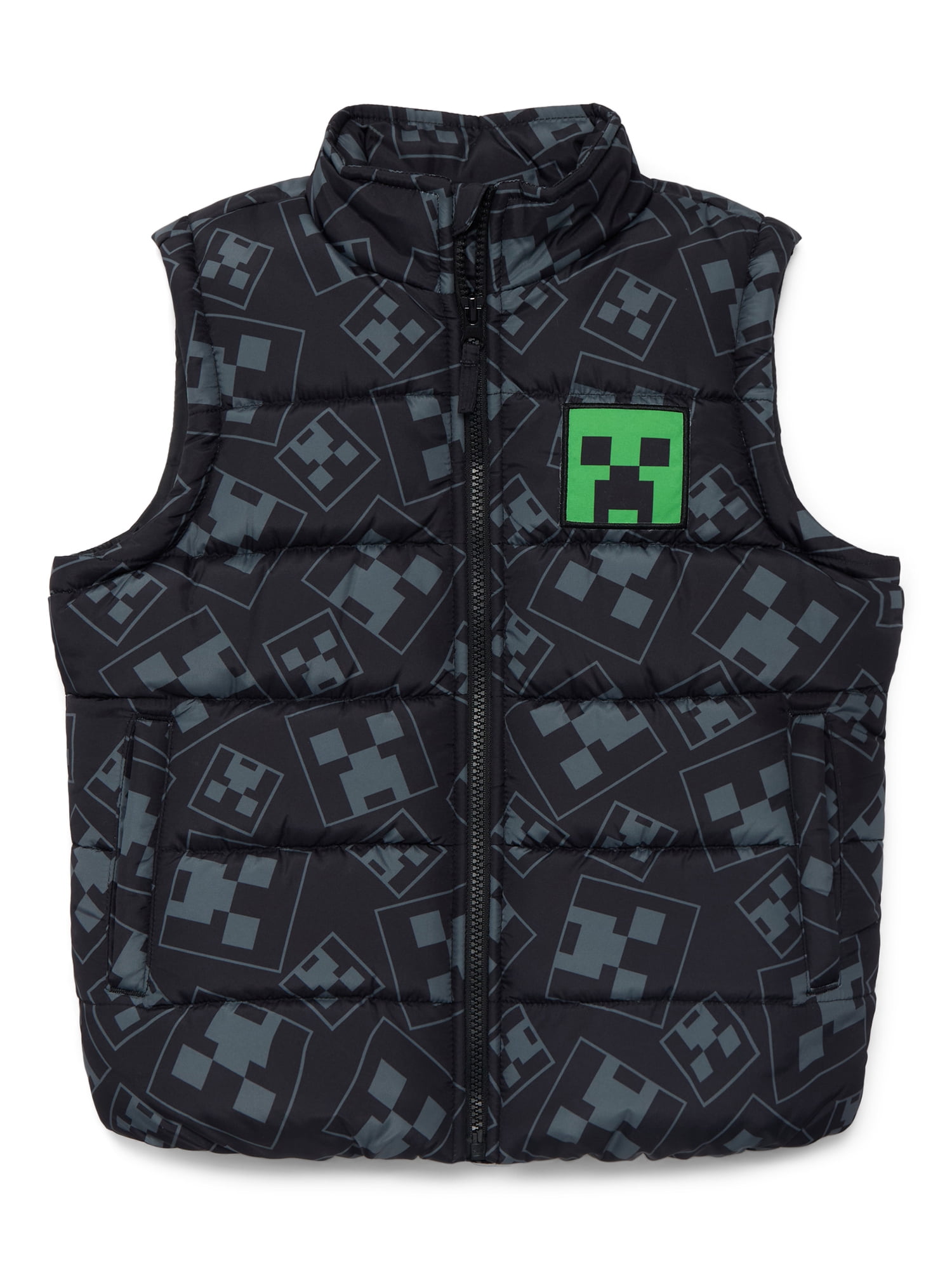 Minecraft Boys Graphic Puffer Vest, Sizes 4-16 - Walmart.com