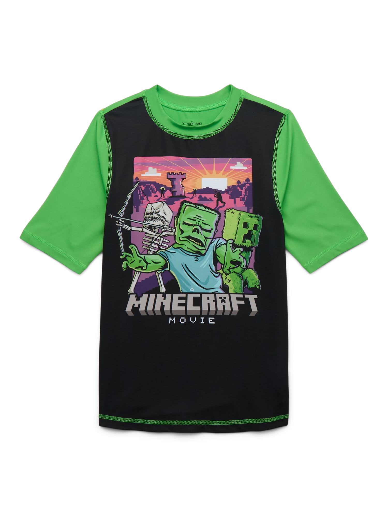 Brandclub - Minecraft Movie Boys Rashguard with Short-Sleeves and UPF ...