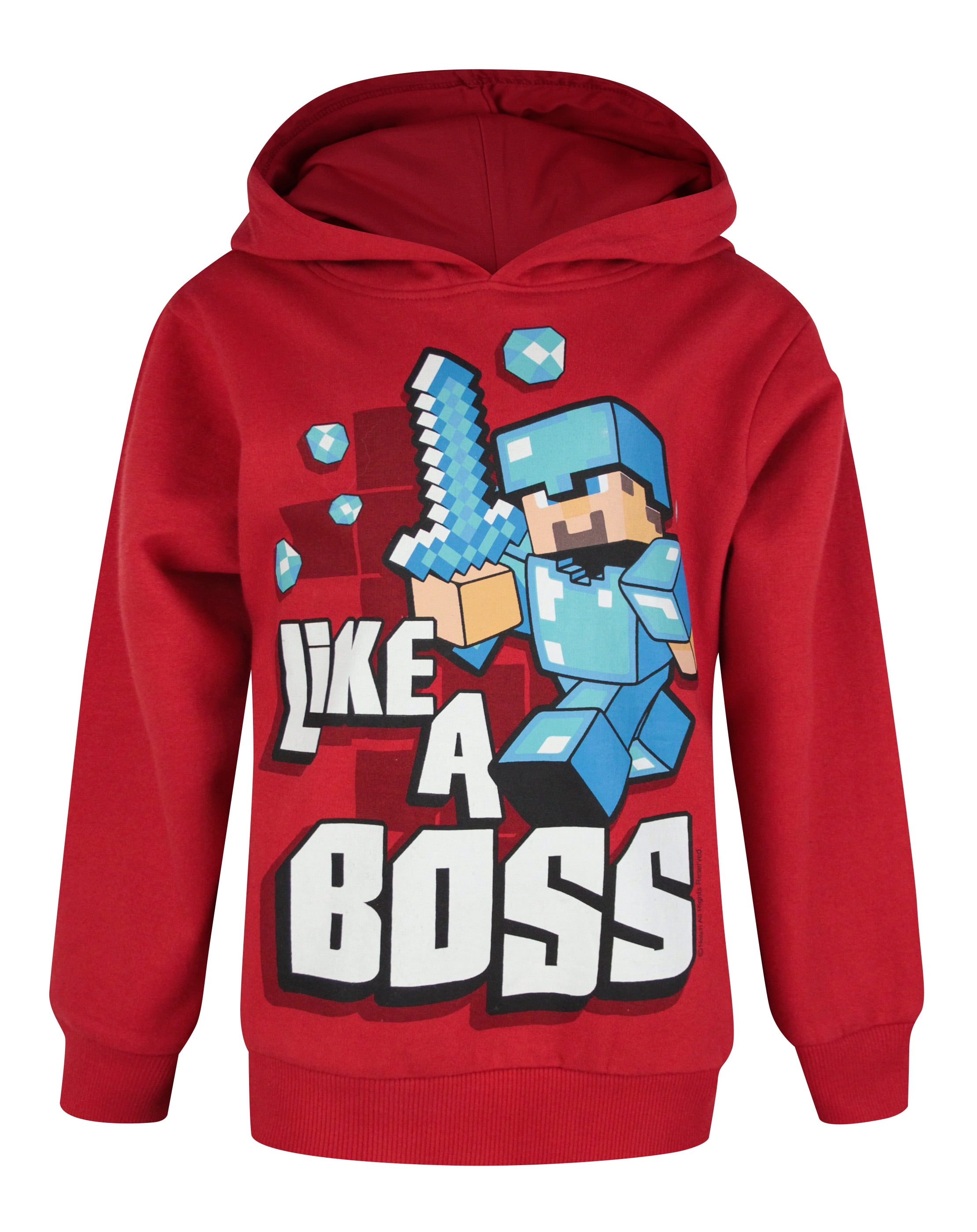 Minecraft Boys Red Hoodie - Walmart.com