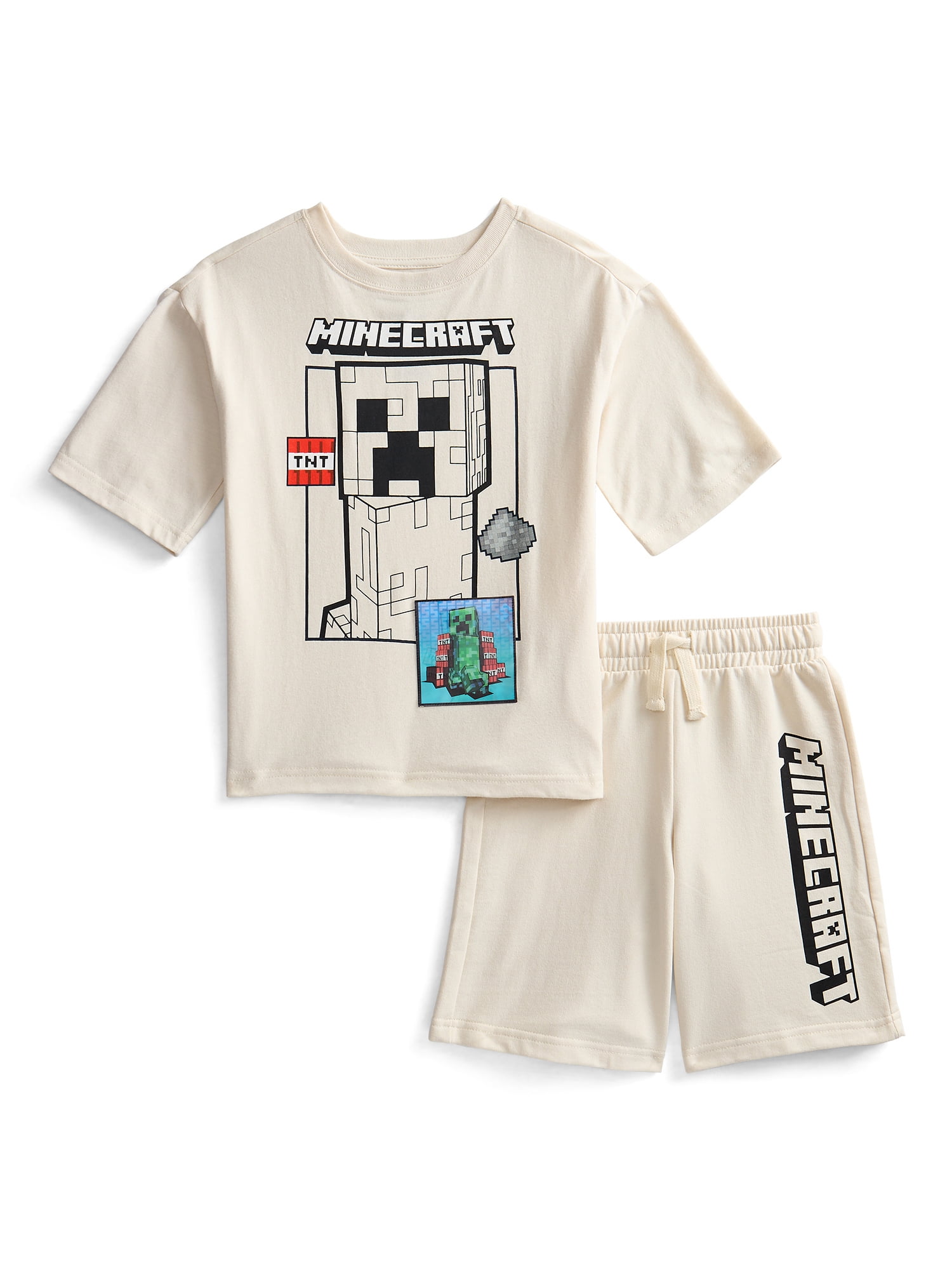 Minecraft Boys Graphic Tee and Fleece Shorts Set, 2-Piece, Sizes 4-16 ...