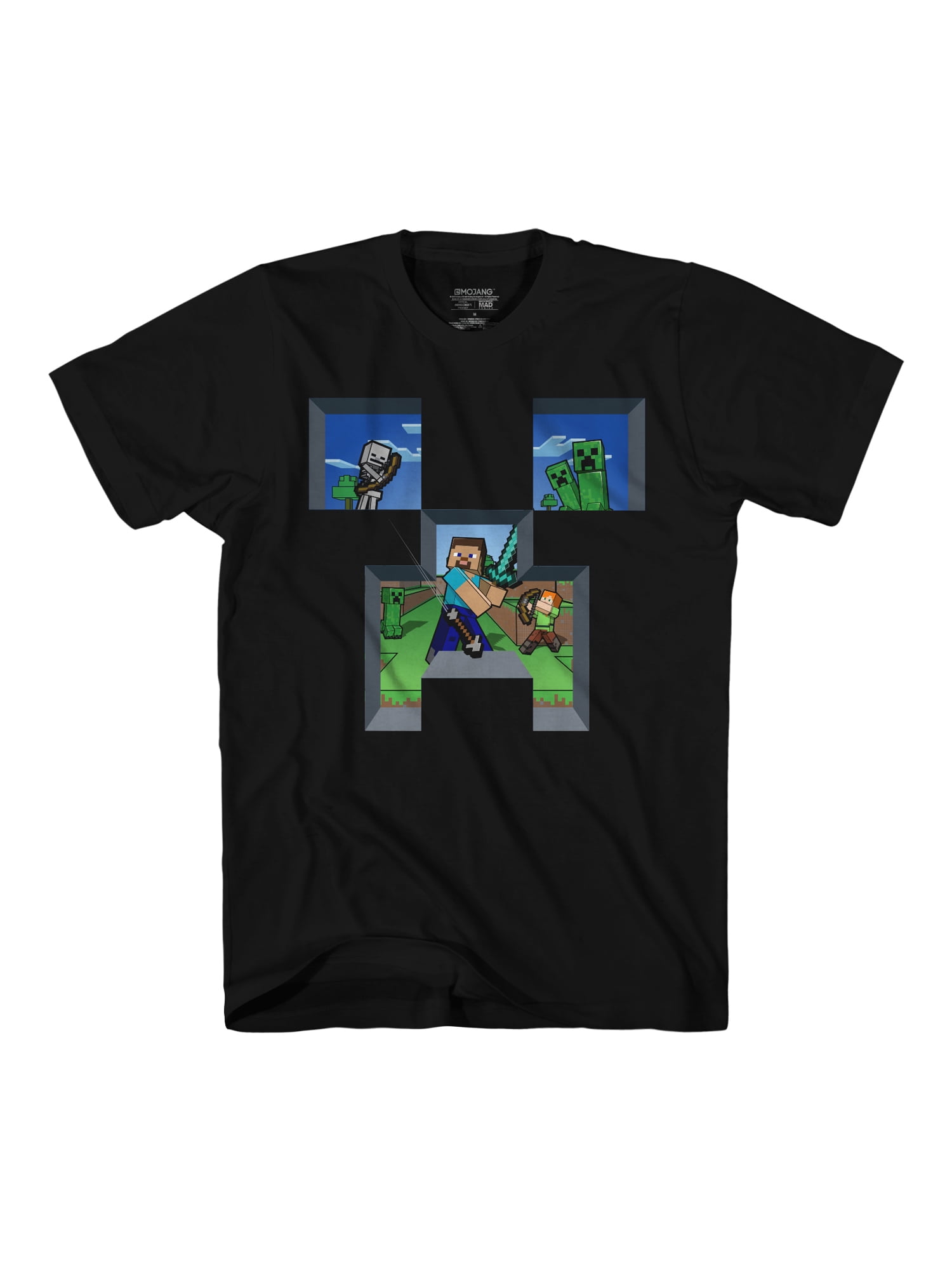 Minecraft Boys Short Sleeve Mine T-Shirt, Sizes 4-18 - Walmart.com