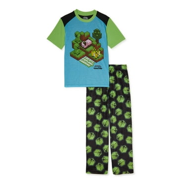 Minecraft Exclusive Kids Sleepwear: Boys 2-Piece Pajama Set, Sizes 4-12 ...