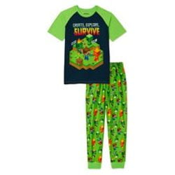 Minecraft Boys Short Sleeve Pajamas Set, 2-Pieces, Sizes 4-16 - Walmart.com