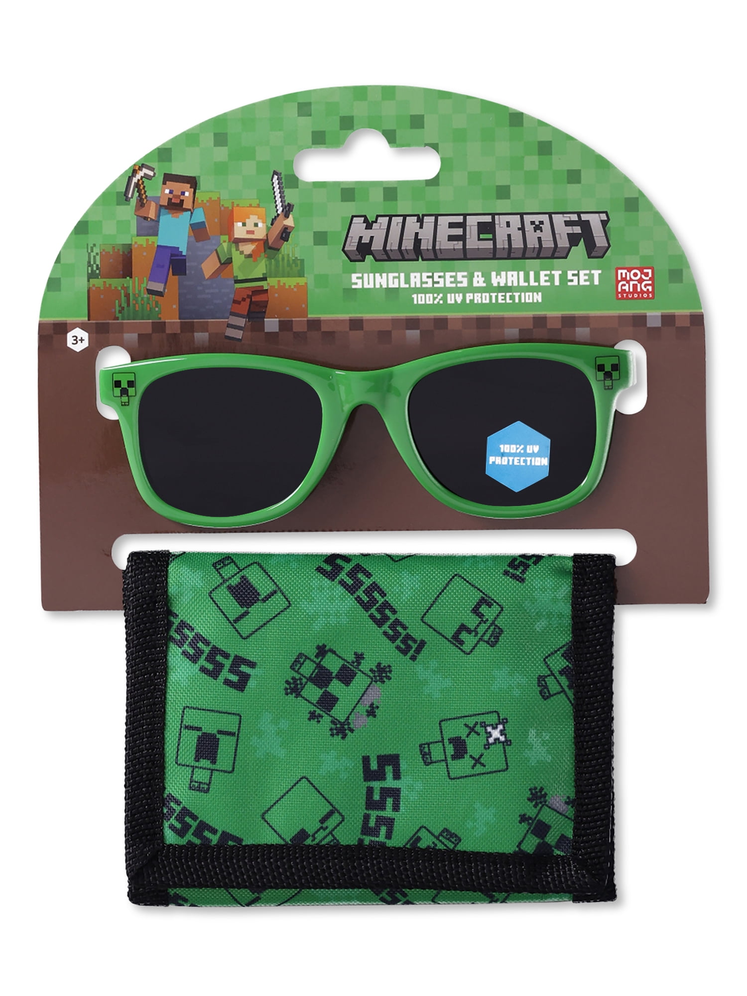 Minecraft Boys Sunglasses and Wallet 2-Piece Set, Green - Walmart.com