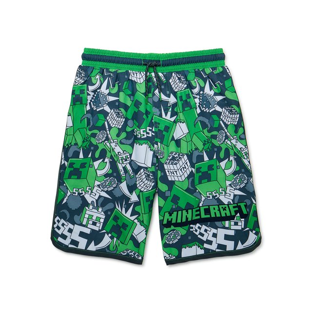 Minecraft Boys Swimwear Shorts, Sizes 4-16 - Walmart.com