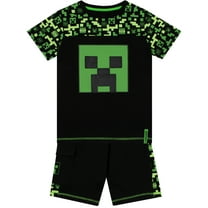 Minecraft Boys Costume Short Set with Black TNT Short and Mincraft Logo ...