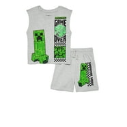 Minecraft Boys Costume Short Set with Black TNT Short and Mincraft Logo ...