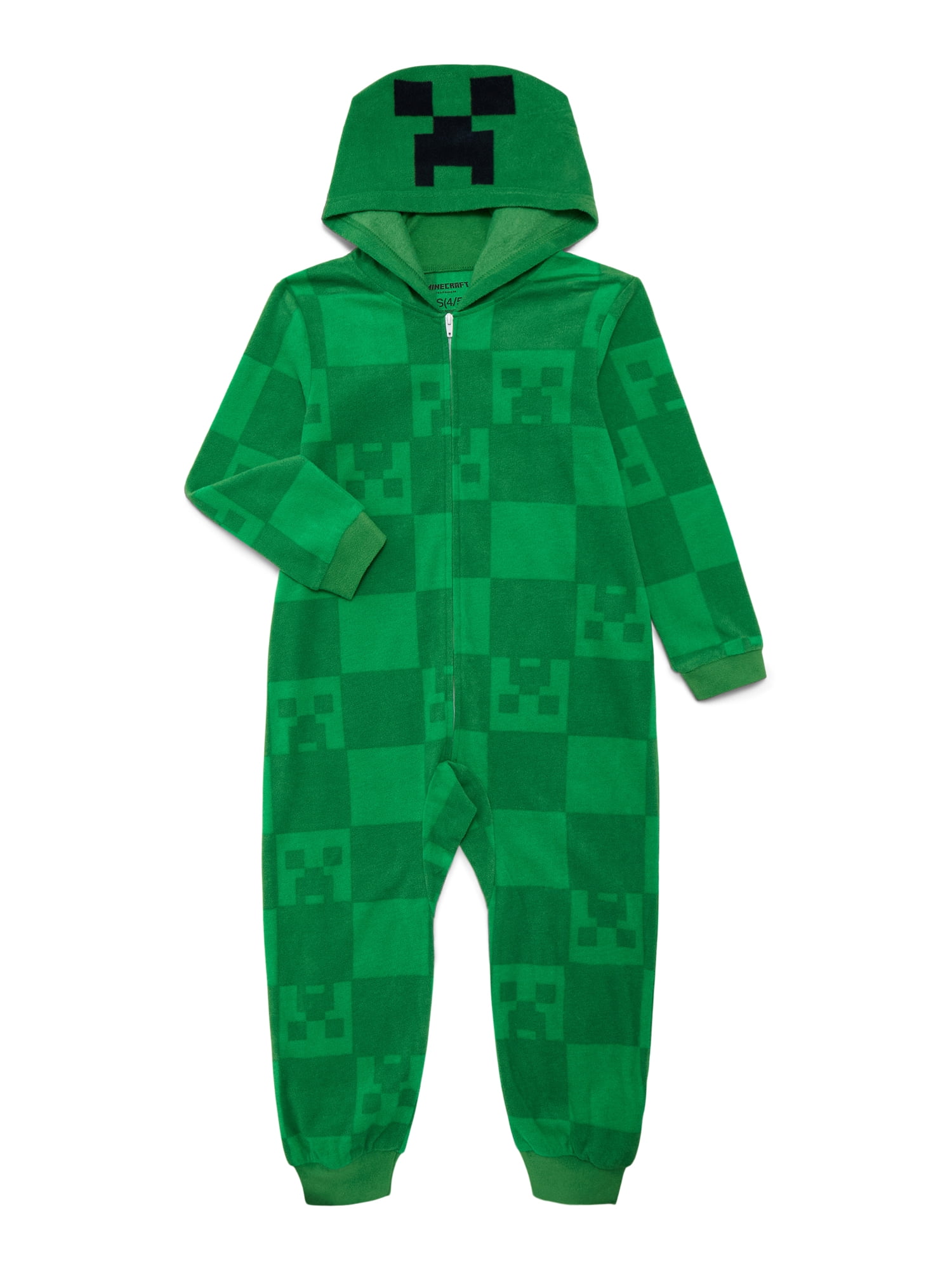Minecraft Boys Hooded Union Suit, Sizes 4-12 - Walmart.com