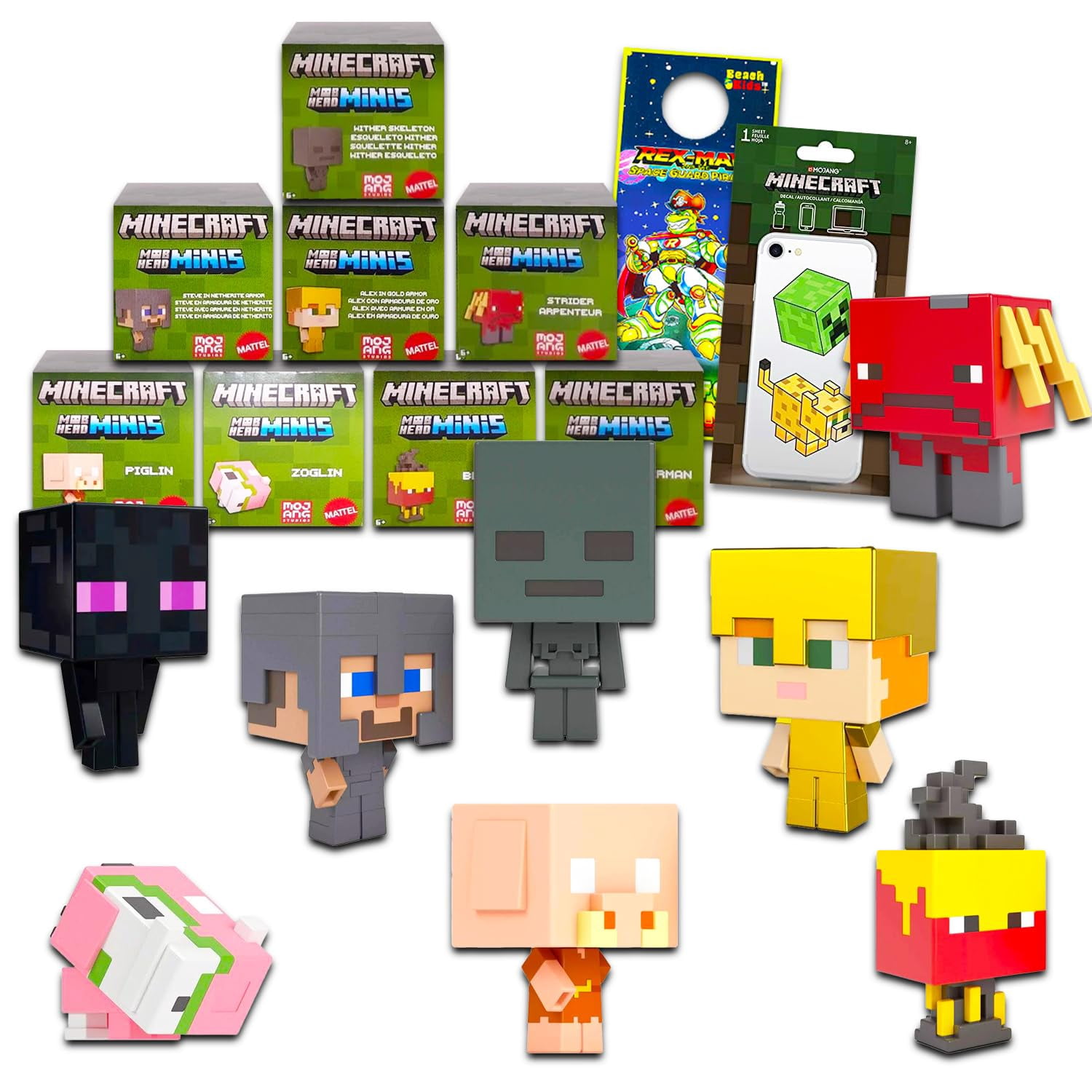 Minecraft Cake Toppers 8 Pack - RST1 Bundle with 8 Mini Figures for ...
