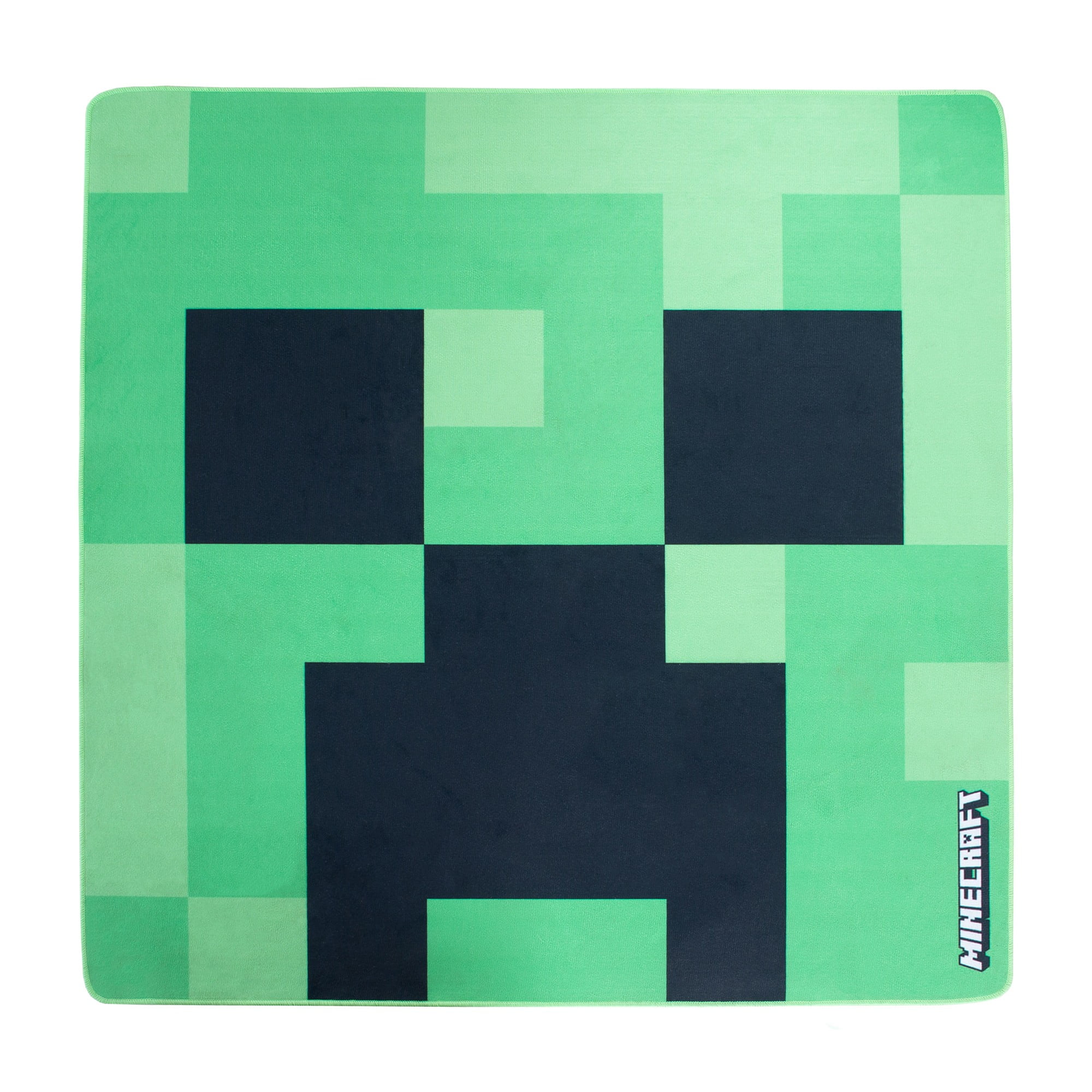 Minecraft: Carpet - Creeper - Green, Pixel Face, 47.2" Square Floor Rug ...