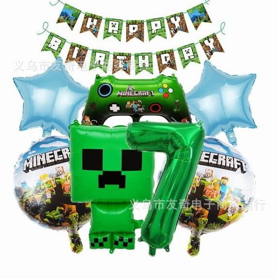 Minecraft Cartoon Game Pixel Boy Aluminum Film Balloon Set Children's ...