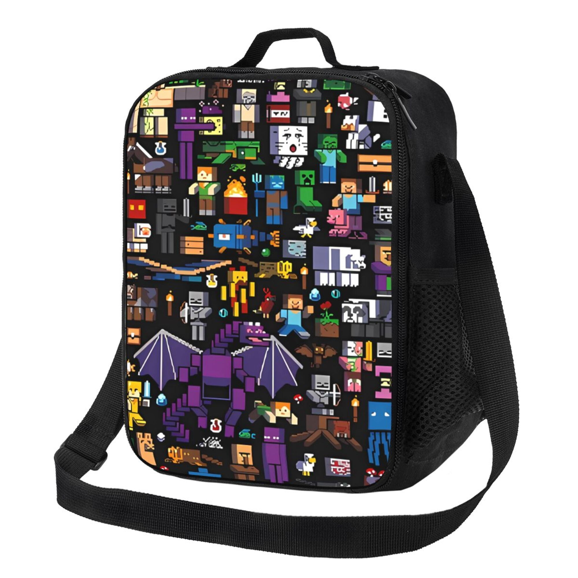 Minecraft Cartoon Lunch Bag Insulated Lunch Box Reusable Cooler Thermal ...