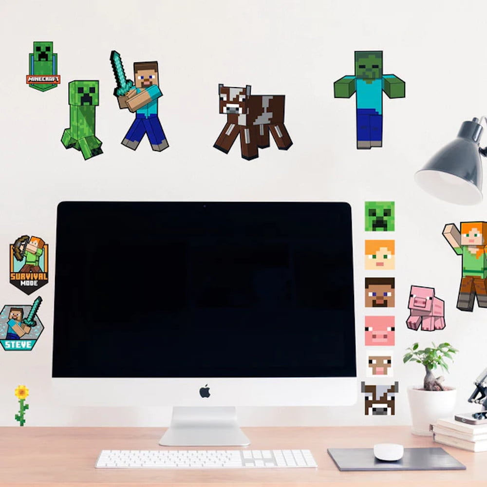 Minecraft Characters Peel & Stick Wall Decals RMK5366SCS Licensed Kids ...