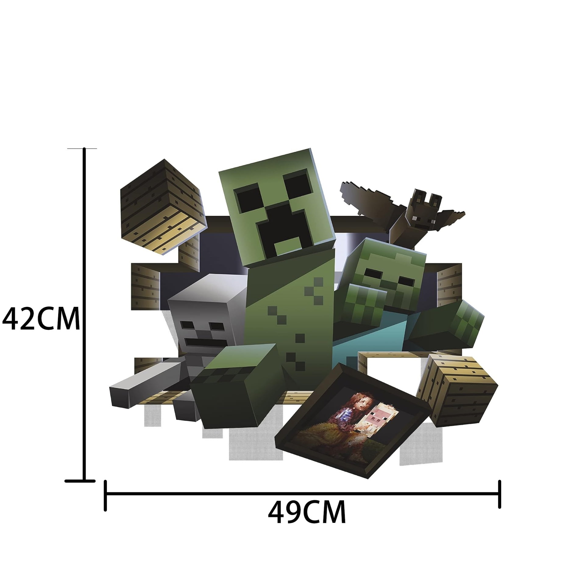 Minecraft Characters Peel and Stick Wall Decals - H-49*42cm - Walmart.com