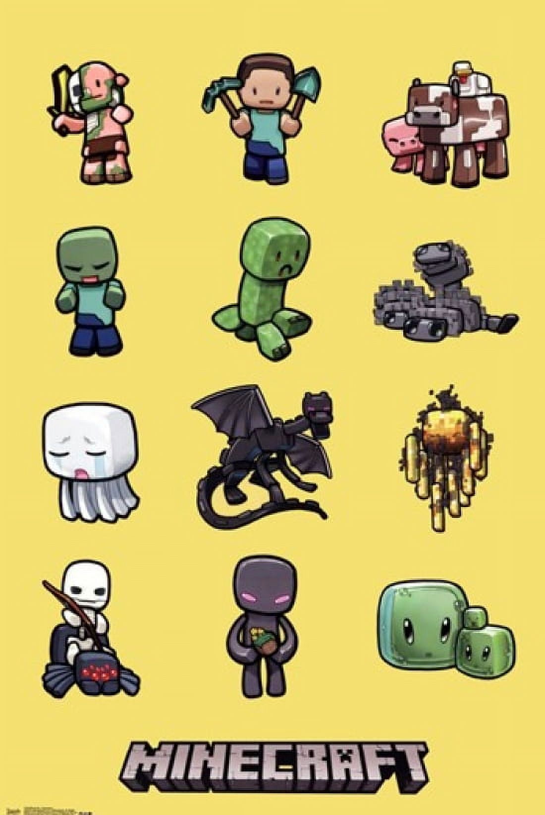 Minecraft - Characters Poster Print (22 x 34) - Walmart.com