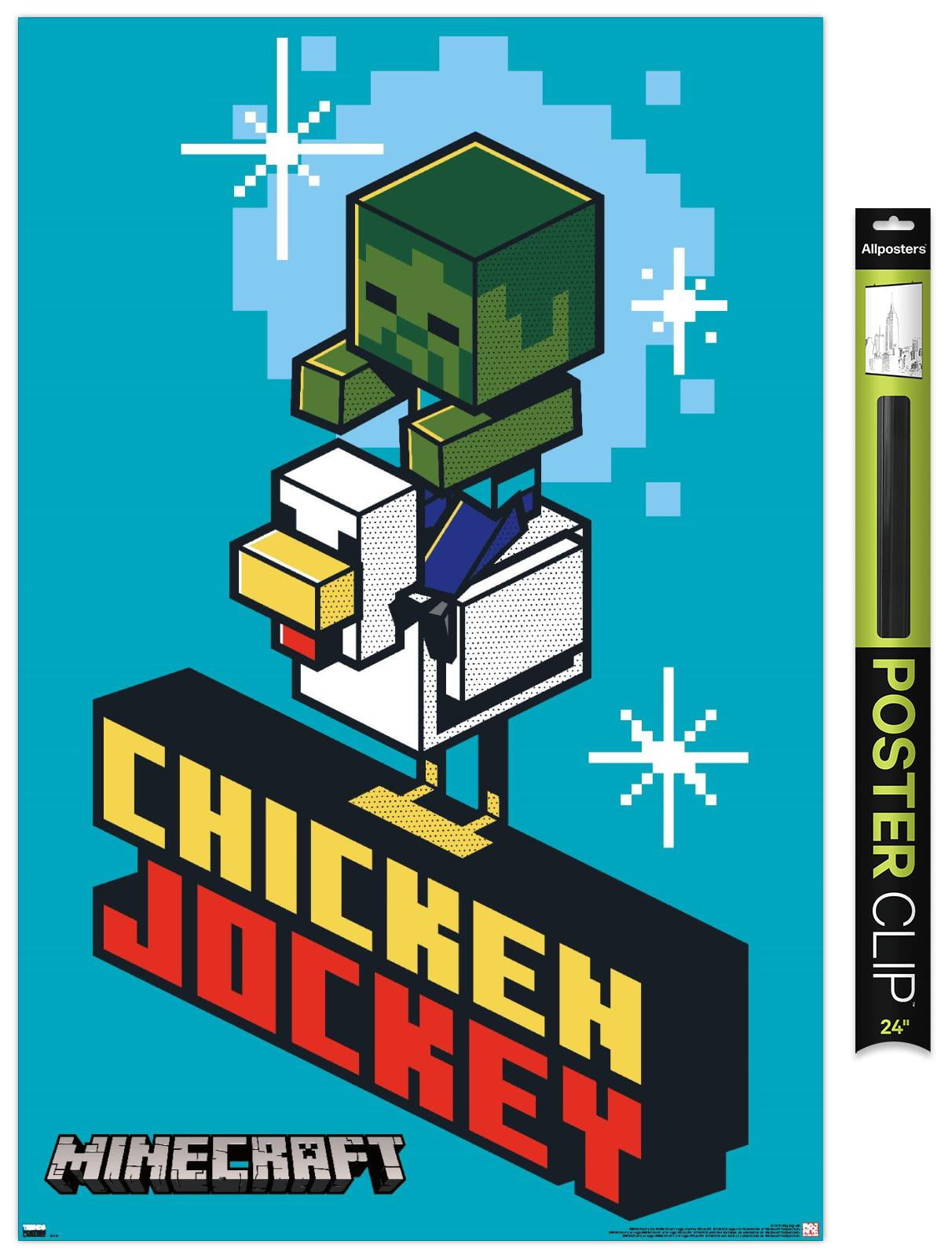 Minecraft - Chicken Jockey Wall Poster, 22.375" x 34" - Walmart.com