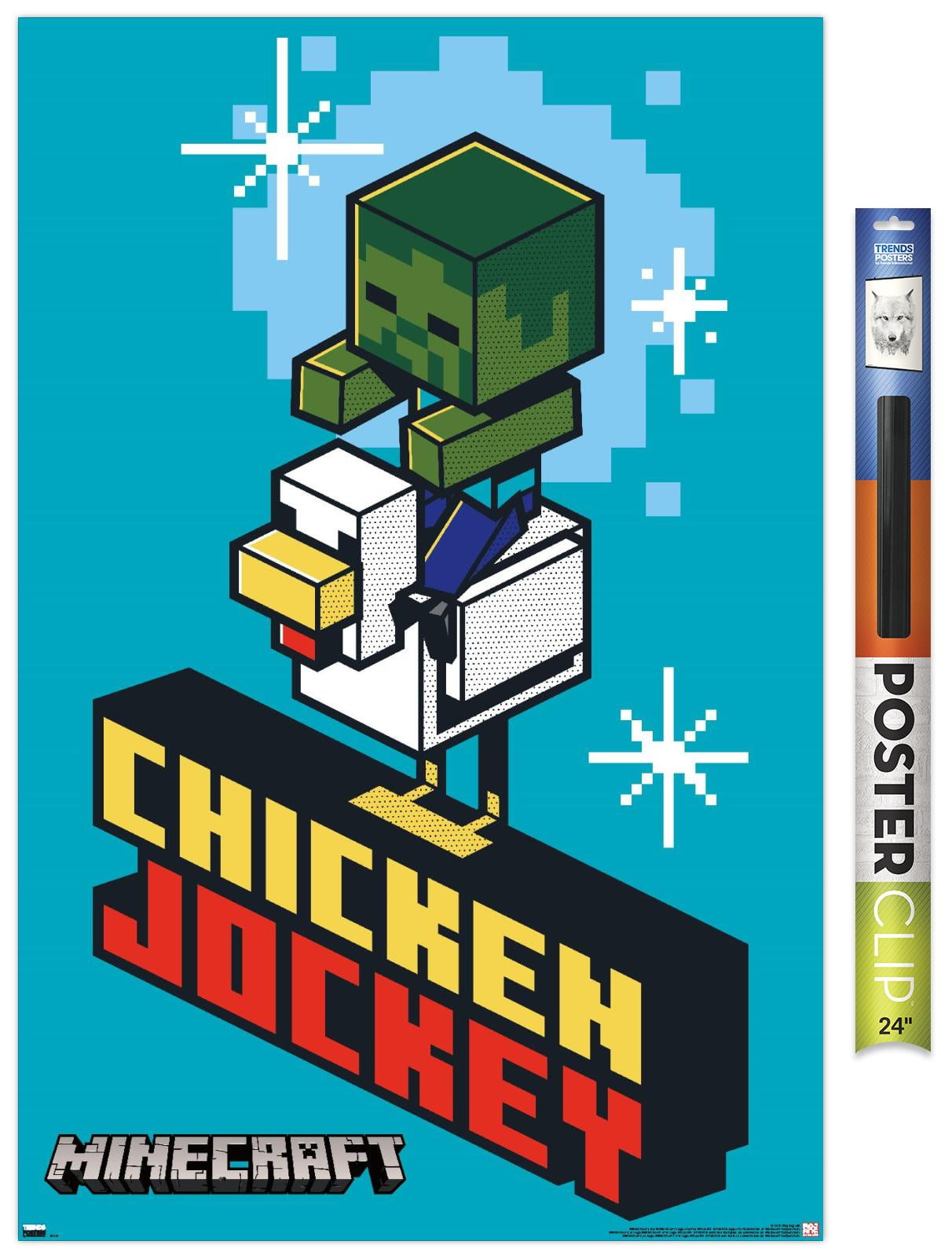 Minecraft - Chicken Jockey Wall Poster, 22.375" x 34" - Walmart.com