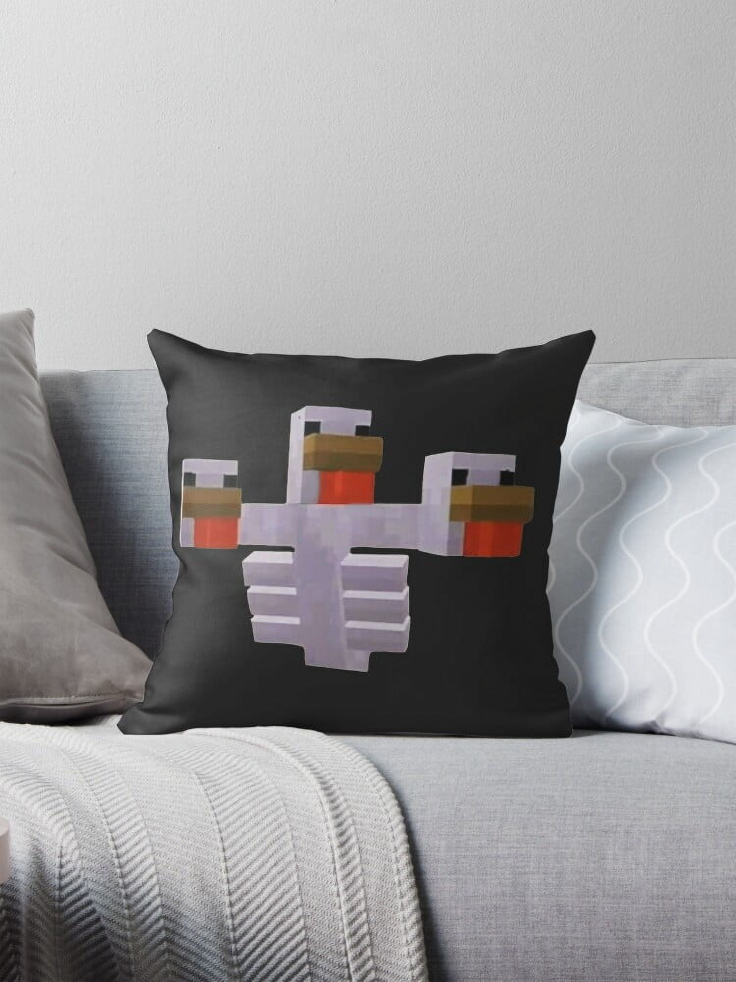 Minecraft Chicken Wither Cursed Meme Throw Pillow Covers Cases Cushion ...