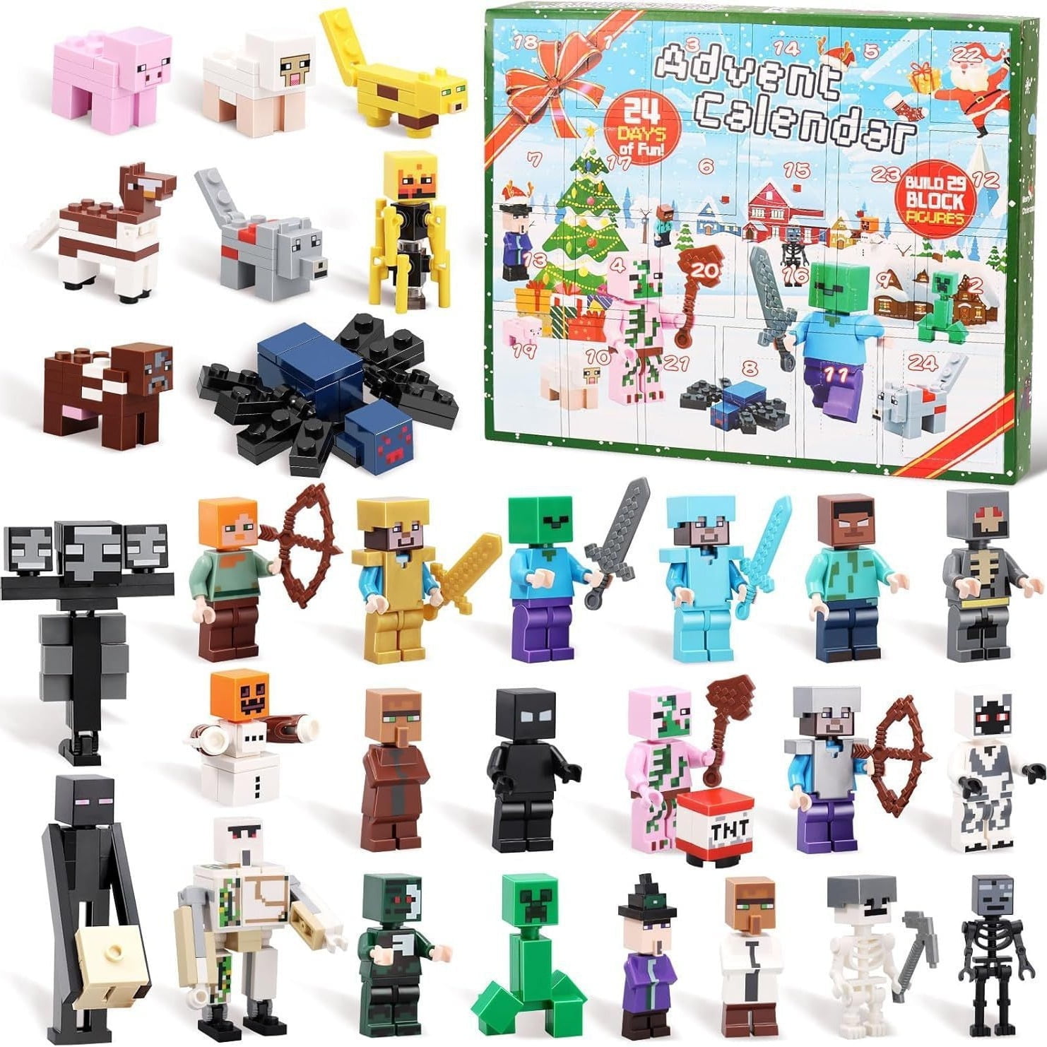 Minecraft Christmas Countdown Calendars,24 Days of Xmas Surprises,with ...