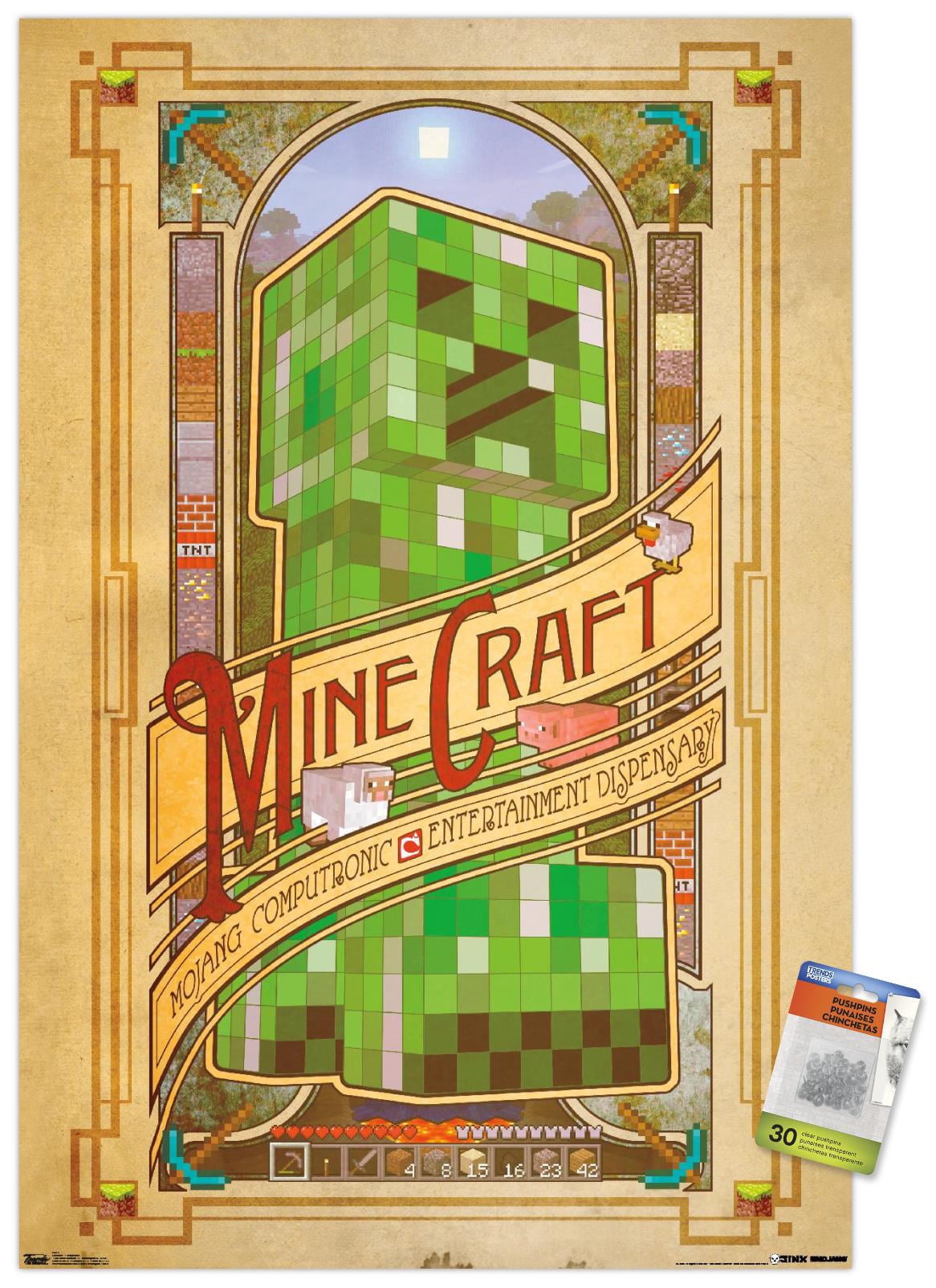 Minecraft - Computronic Wall Poster with Push Pins, 22.375" x 34 ...
