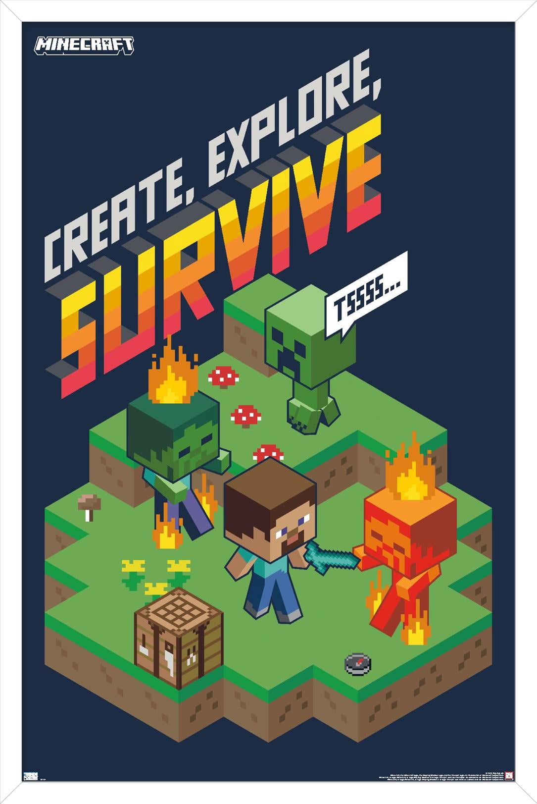 Minecraft - Create, Explore, Survive 2 Wall Poster, 14.725" x 22.375 ...