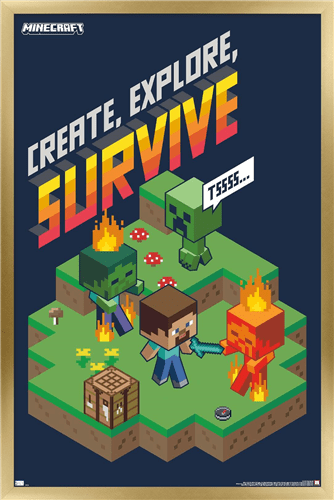 Minecraft - Create, Explore, Survive 2 Wall Poster, 22.375" x 34 ...