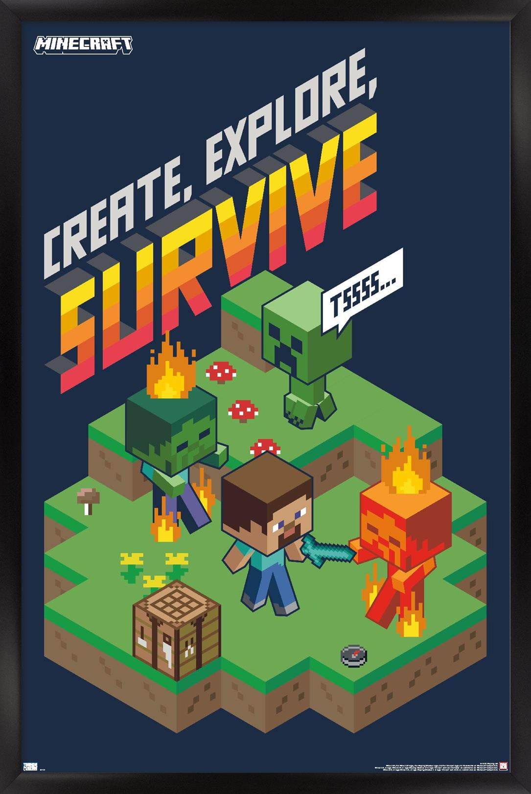 Minecraft - Create, Explore, Survive 2 Wall Poster, 22.375" x 34 ...
