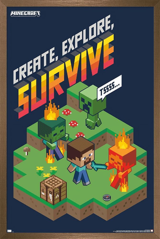 Minecraft - Create, Explore, Survive 2 Wall Poster, 22.375" x 34 ...