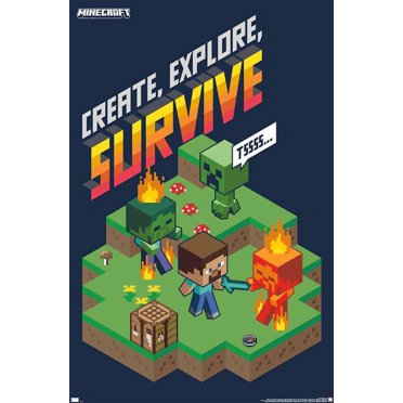 Trends International Minecraft Gaming Wall Poster for Kids Room Art ...