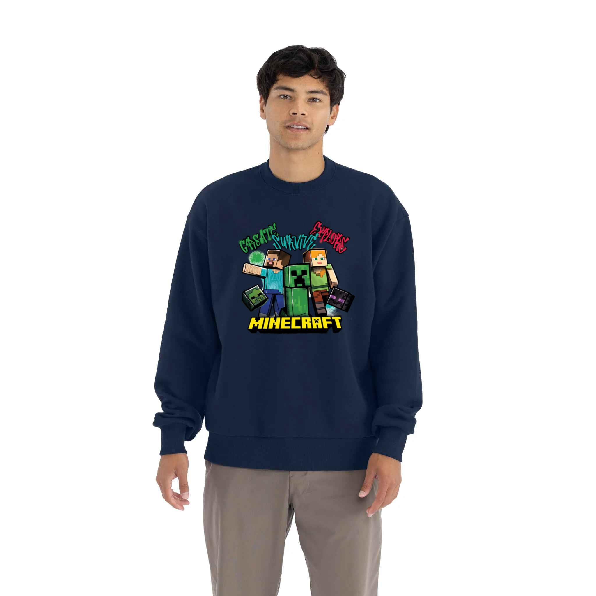 Minecraft Create Survive Explore Alex and Steve Shirt, Sweatshirt ...