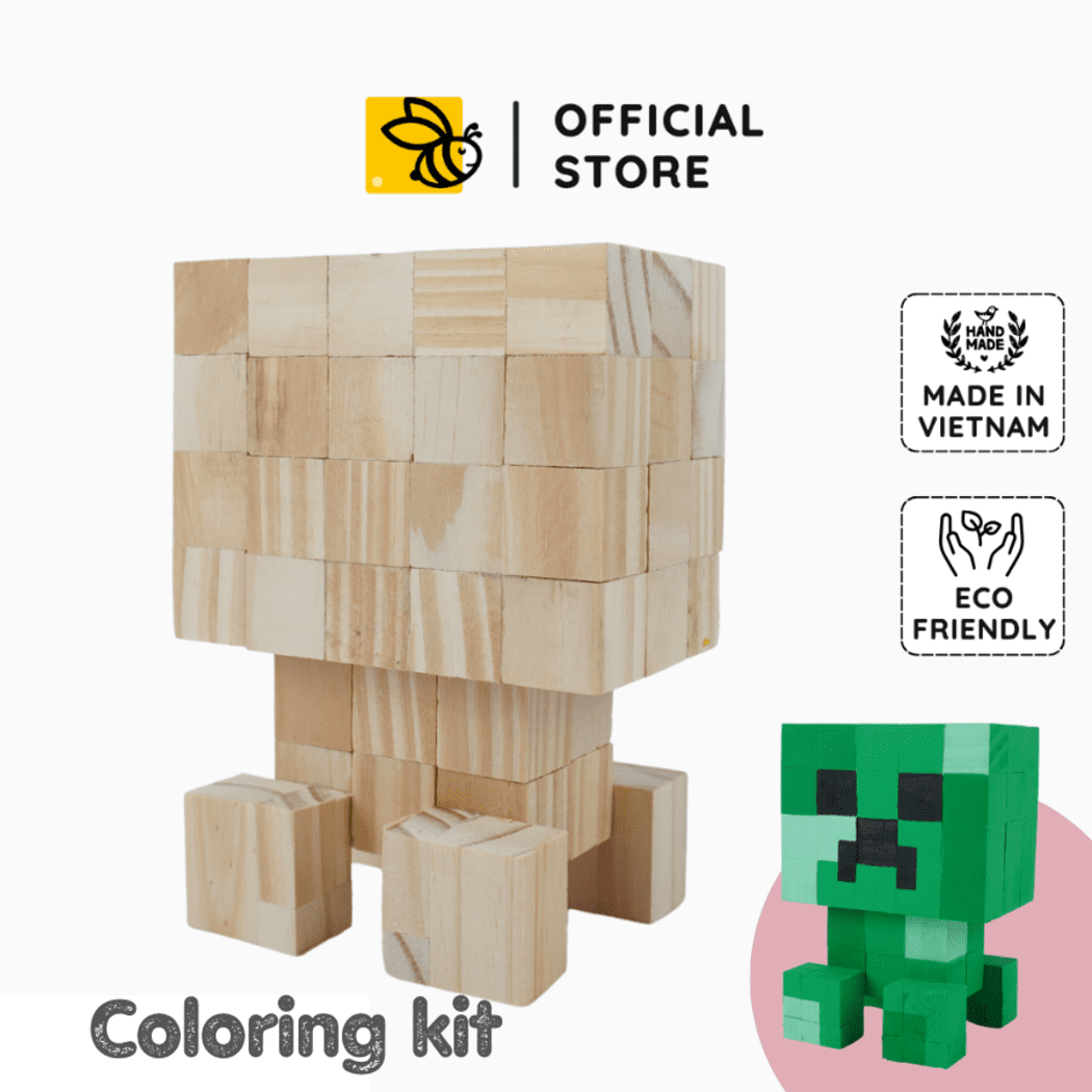 Minecraft Creeper 3D Wooden Model – DIY Pixel Art Gift & Decor, Green ...