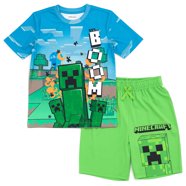 Minecraft Kids 3-Piece Outfit: T-Shirt, Tank Top, Shorts Set (Sizes 4 ...
