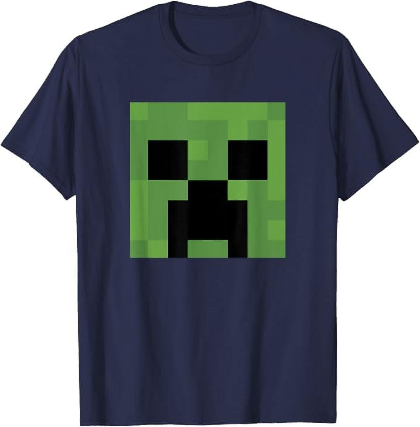 Minecraft Creeper Big Face T-Shirt For Men Women , Navy Color, Size M ...