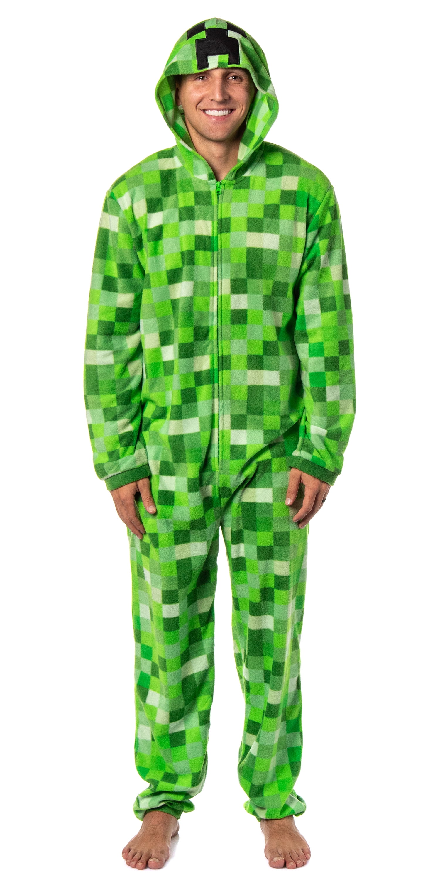 Seven Times Six Minecraft Creeper Costume, Adult Halloween Onesie ...