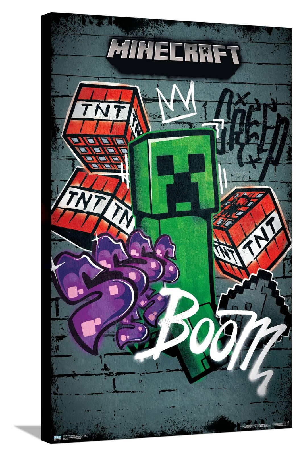 Minecraft - Creeper Do Not Enter Canvas Wall Poster, 22.375" x 34 ...