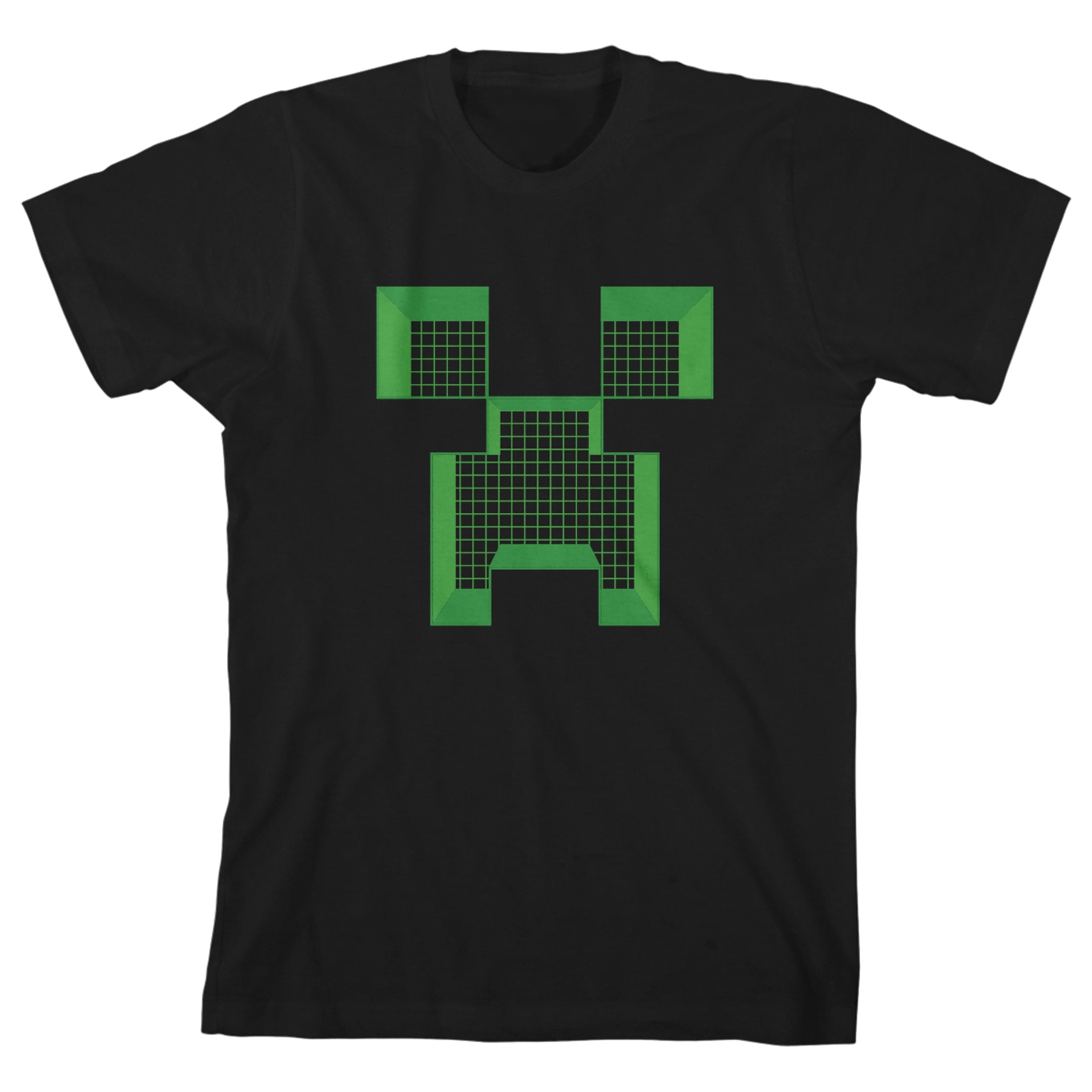 Minecraft Creeper Face Grid Boy's Black T-shirt-X-Large - Walmart.com
