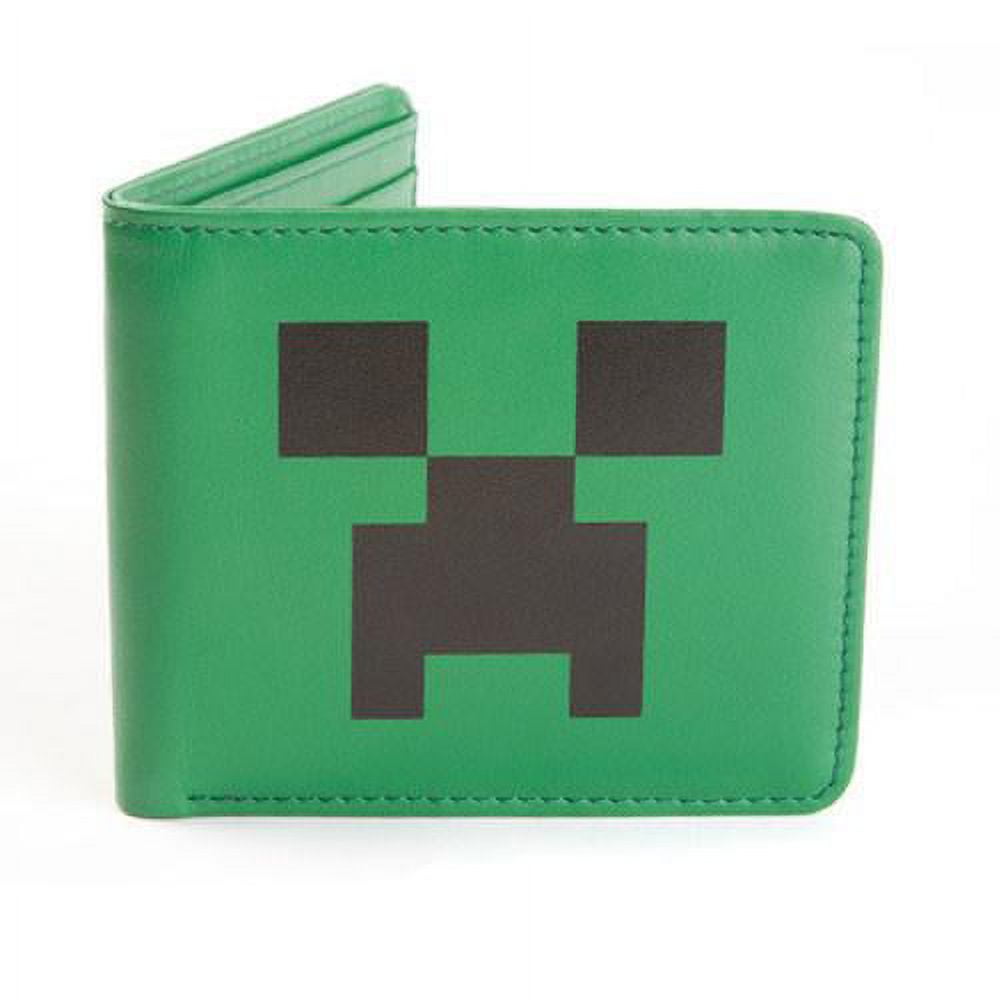 Minecraft Creeper Face Leather Bi Fold Wallet - Walmart.com