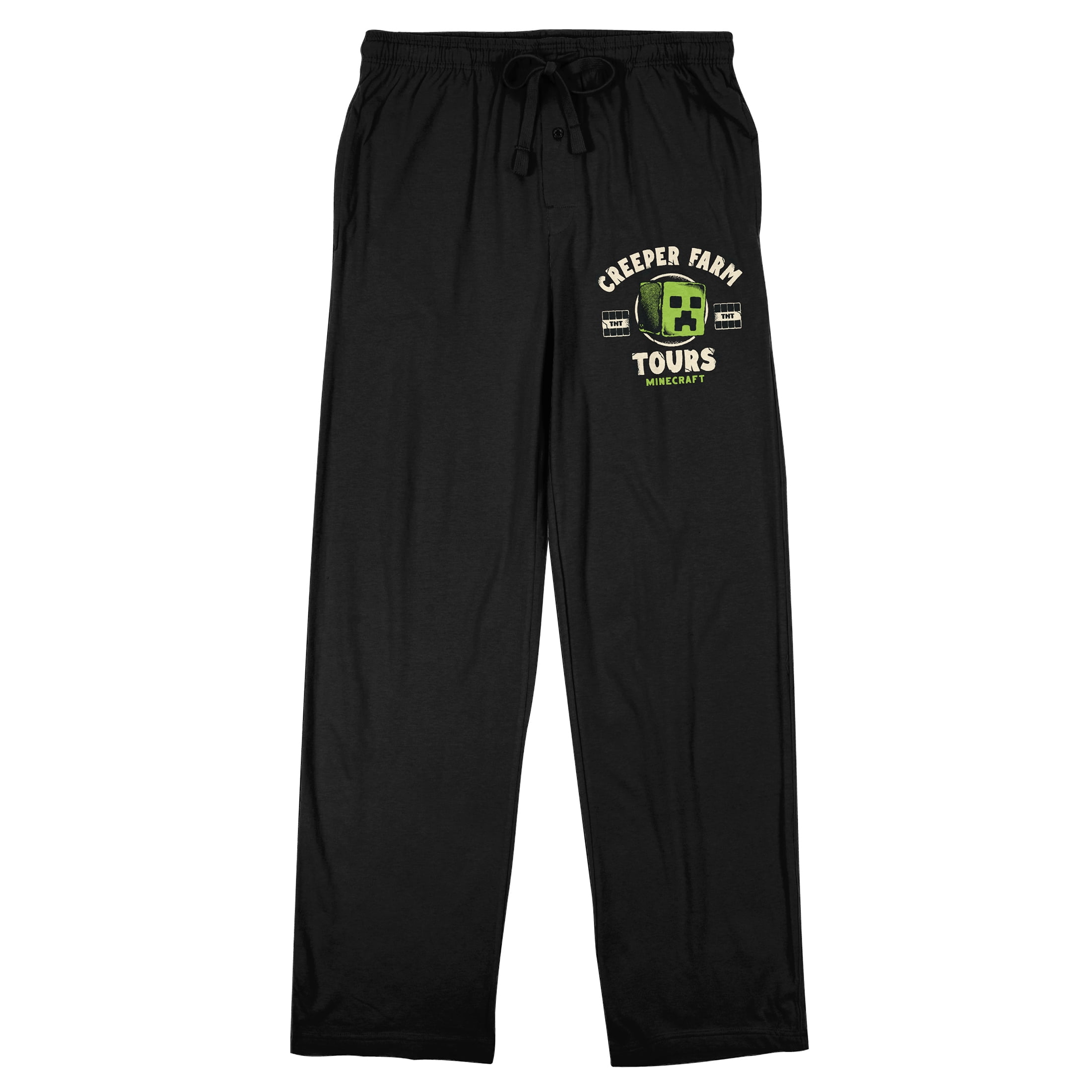 Minecraft Creeper Farm Tours Adult Black Sleep Pajama Pants -XXL ...