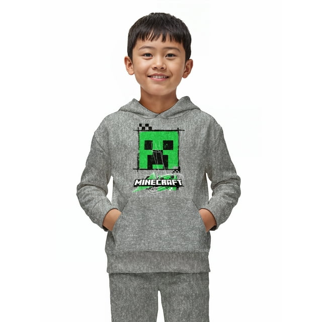 Minecraft Kids Graphic Fleece Hoodie - Creeper Design - Walmart.com