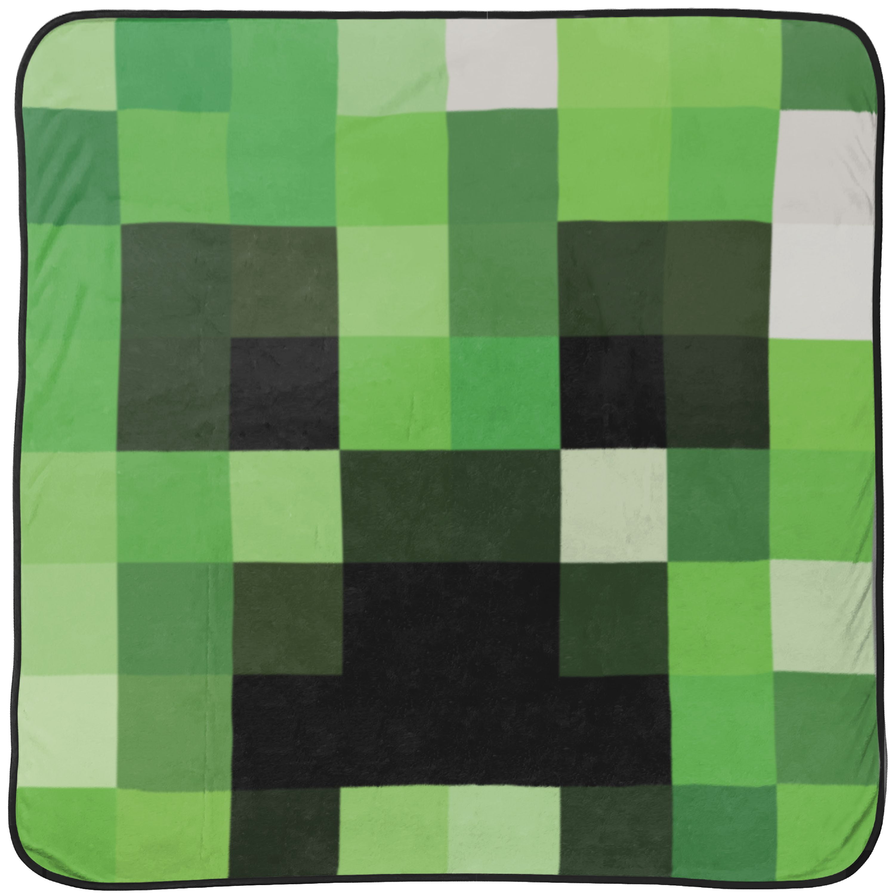 Minecraft Creeper Fleece 53" Square Throw, 100% Microfiber, Green ...